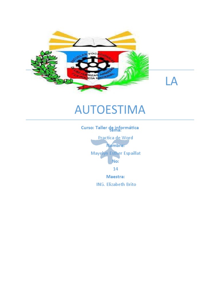 Tarea de La Autoestima | PDF | Autoestima | Conceptos psicologicos