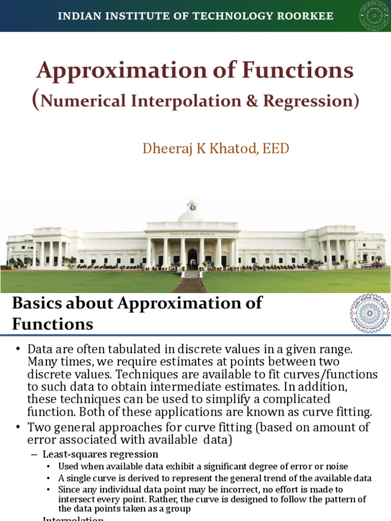 Approximation of Functions (: Numerical Interpolation & Regression) | PDF | Spline (Mathematics ...