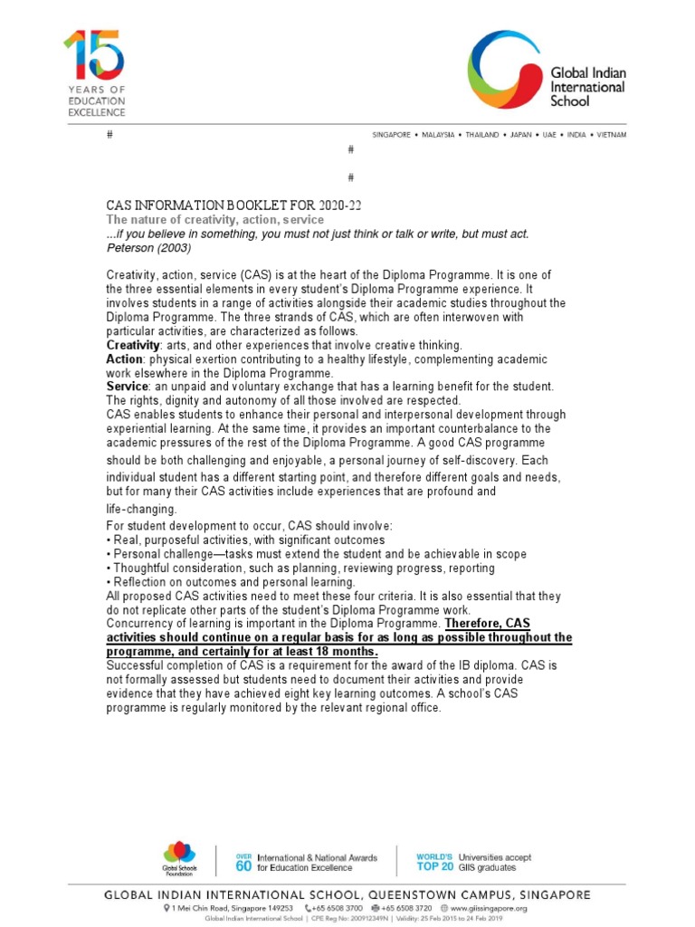 CAS - Guide 2020 - 21 - 9957 | PDF | Creativity | Learning