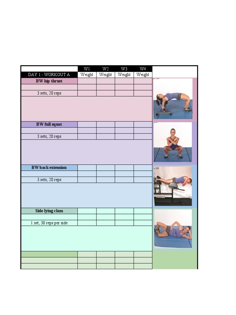 Gorgeous Glutes Spreadsheet | PDF | Musculoskeletal System | Athletic ...