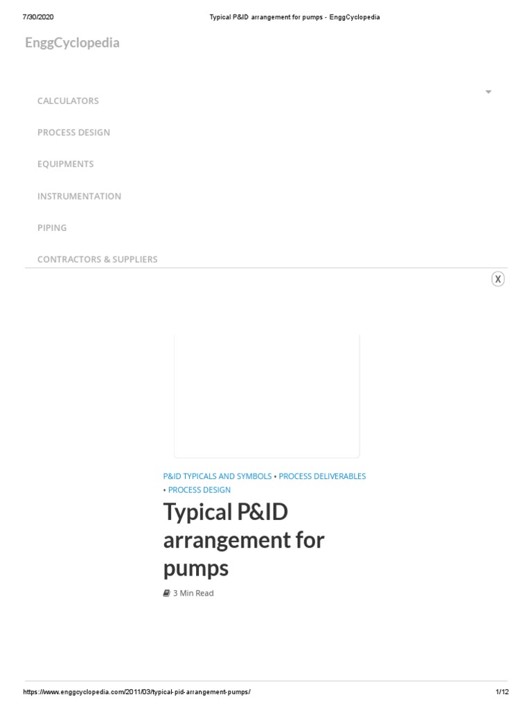 Typical P&ID Arrangement For Pumps | PDF | Pump | Valve