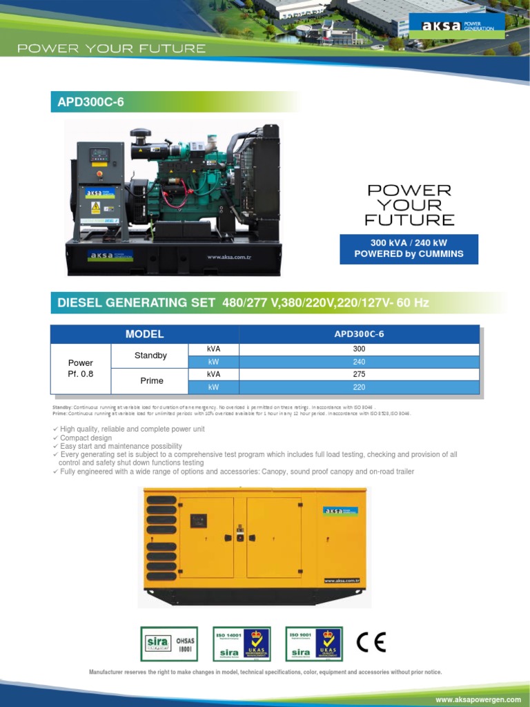 Modelo APD300C-6 | PDF | Mains Electricity | Electric Generator