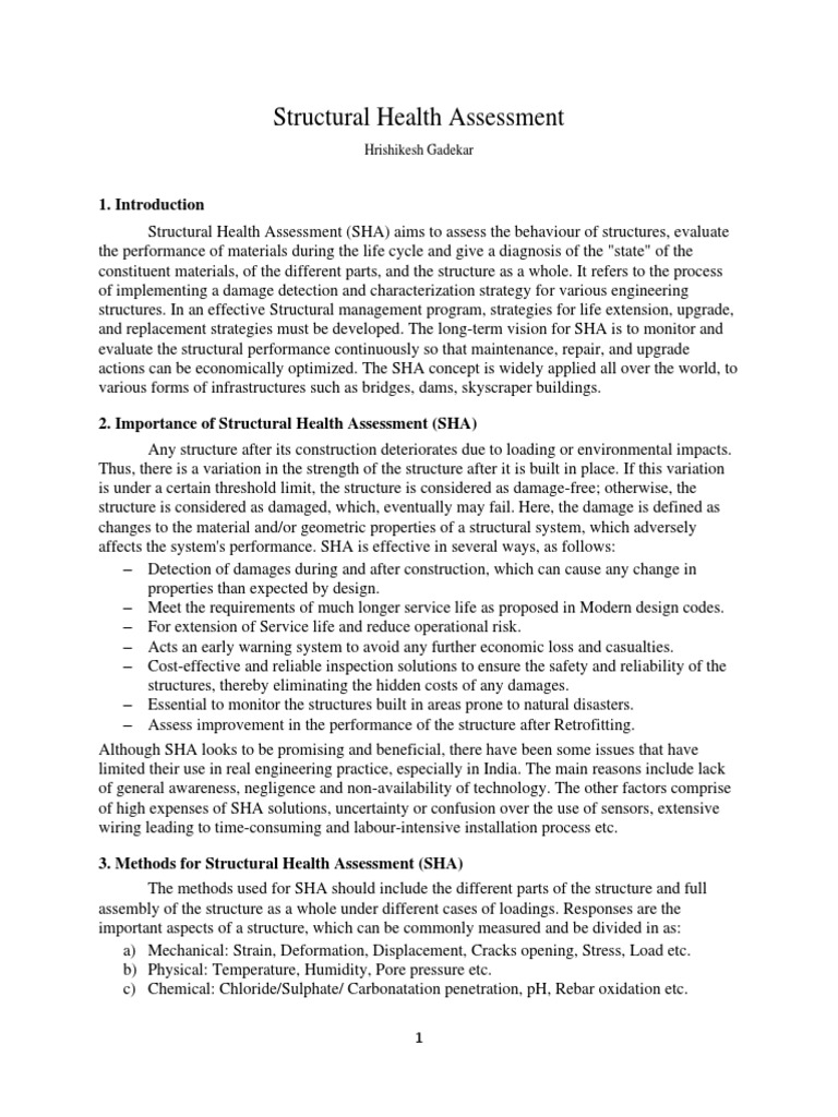 Structural Health Assessment: Hrishikesh Gadekar | PDF | Fracture ...