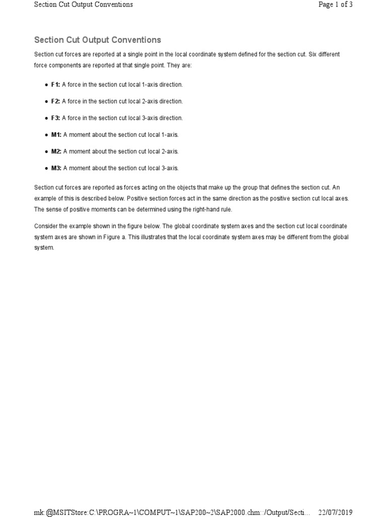 Cut Section SAP2000 | PDF | Mathematical Analysis | Geometry