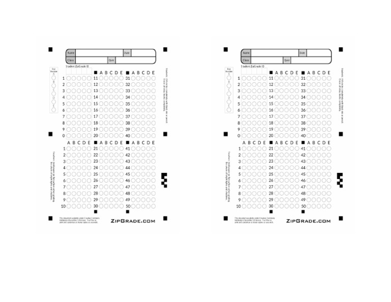 Scantron Answer Sheet | PDF