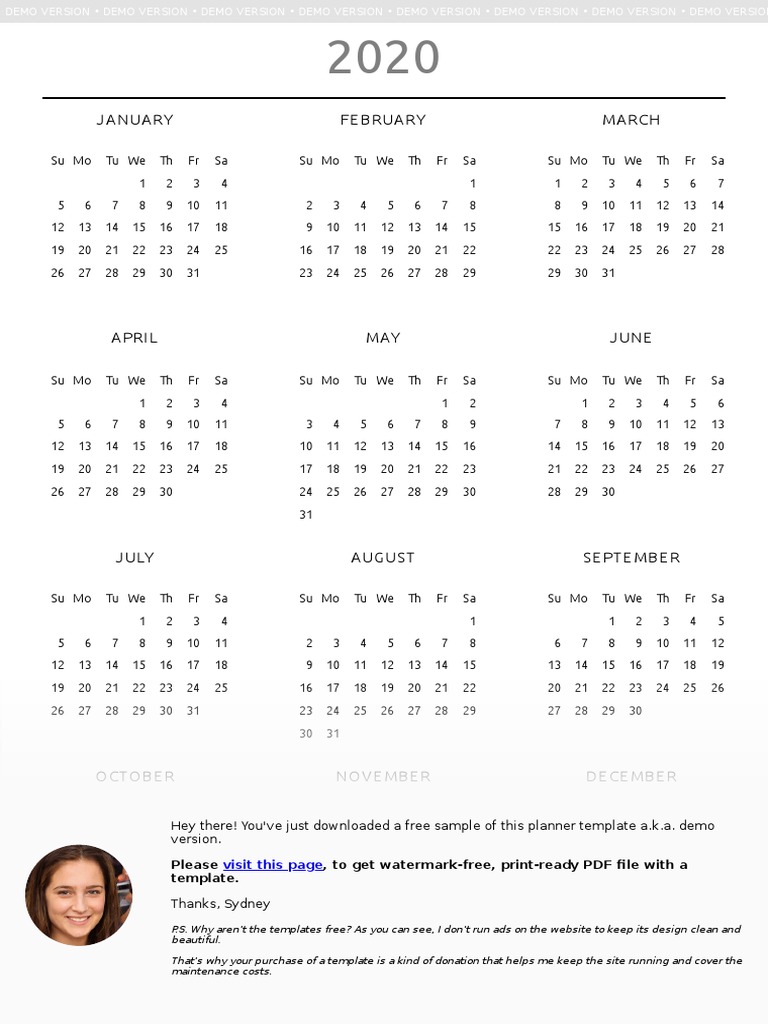 Monthly Planner Template Demo | PDF