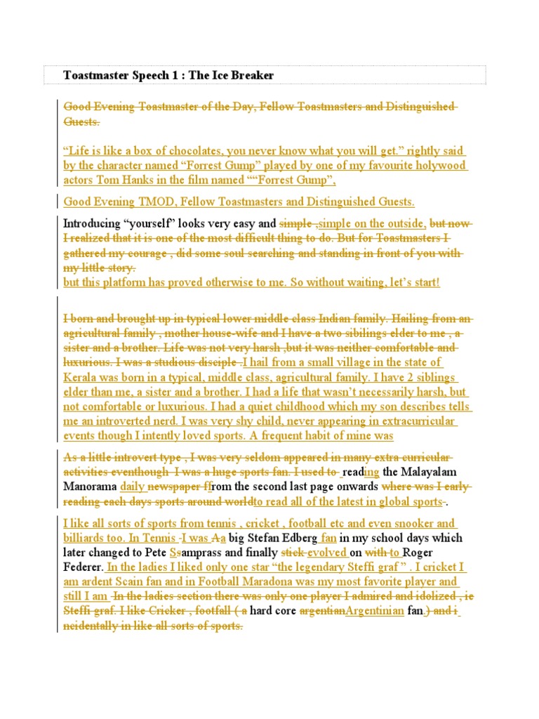 Ice Breaker Speech: My Journey | PDF | Schools | Mentorship