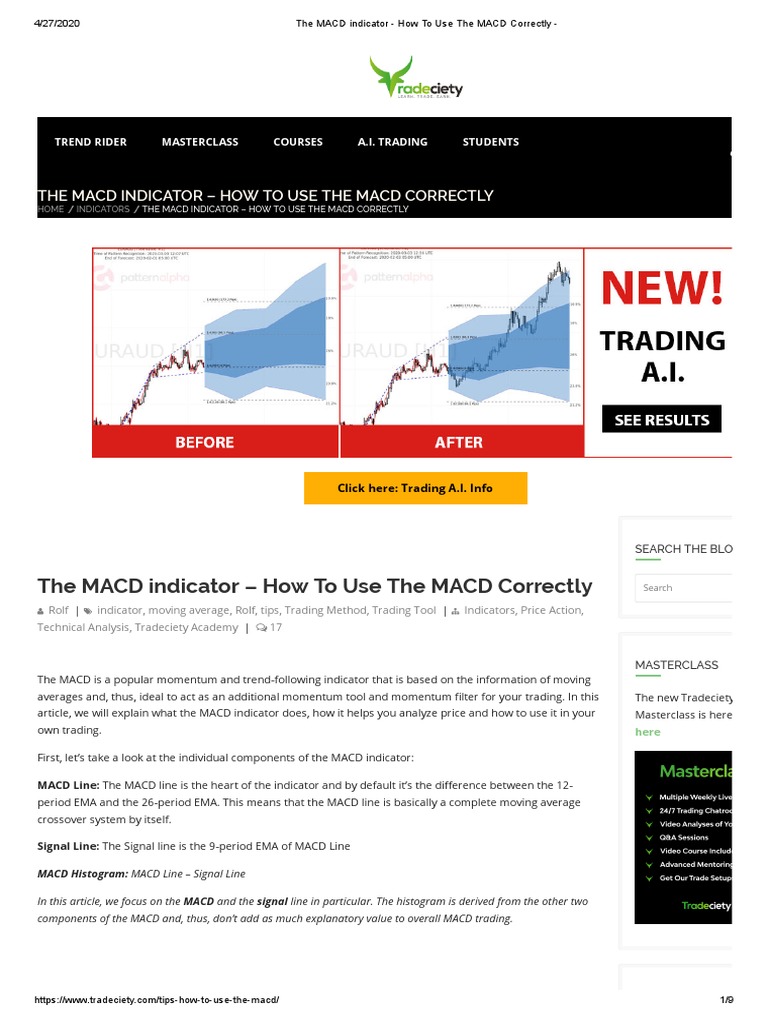 The MACD Indicator - How To Use The MACD Correctly | PDF | Analysis ...