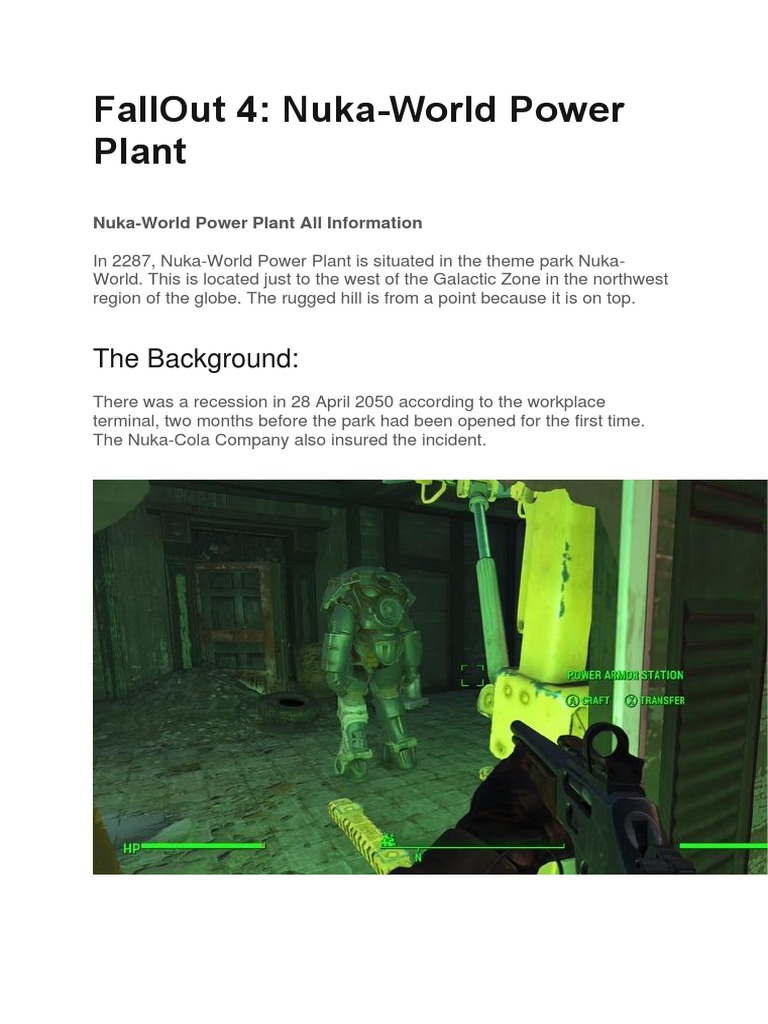 FallOut 4 Nuka World Power Plant | PDF | Leisure | Sports