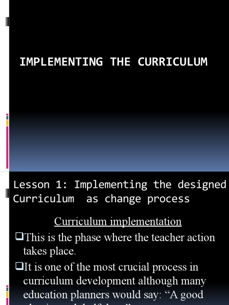 Curriculum Implementation as Change Process | PDF | Curriculum ...
