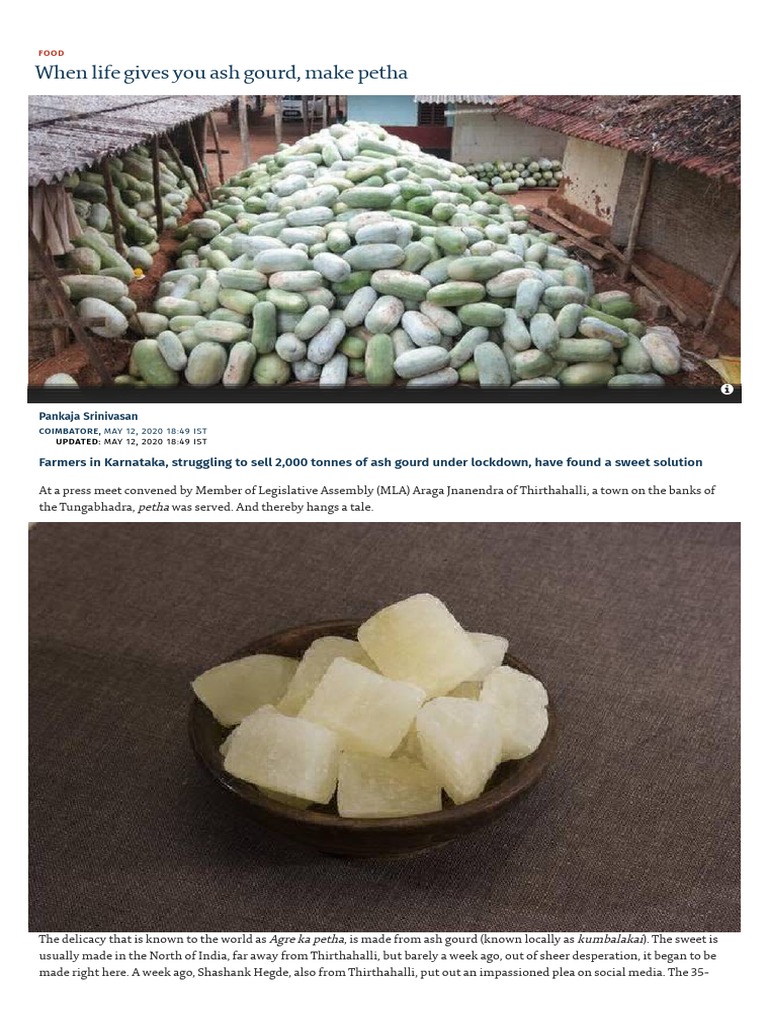 How Farmers in Karnataka Made Agre Ka Petha With Ash Gourd That They ...