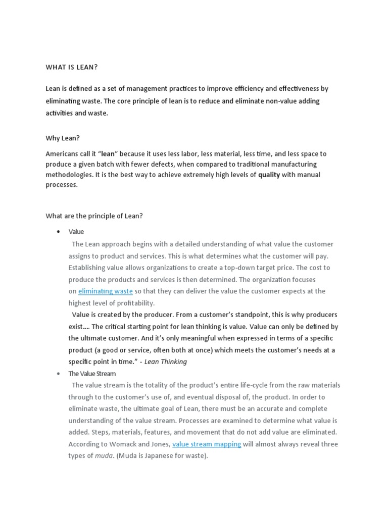 What Is Lean | PDF | Lean Manufacturing | Performance Indicator