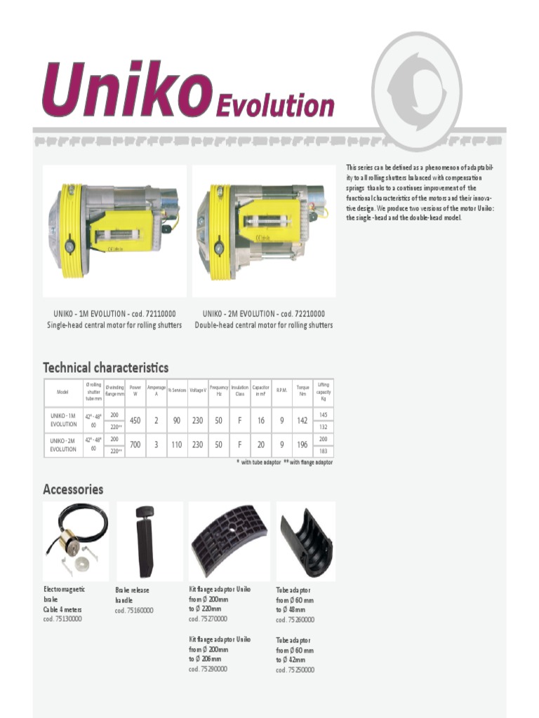 ELSAMEC Uniko Evolution | PDF | Electric Motor | Electronics