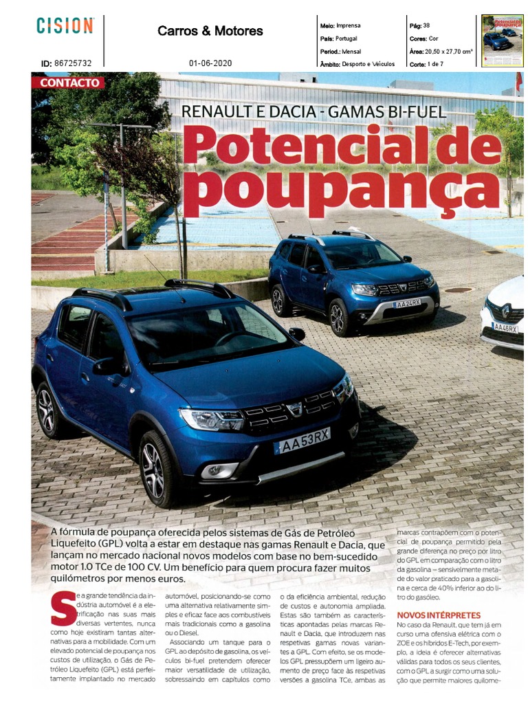Renault Clio Bi-Fuel, Renault Captur Bi-Fuel, Dacia Sandero Stepway Bi ...
