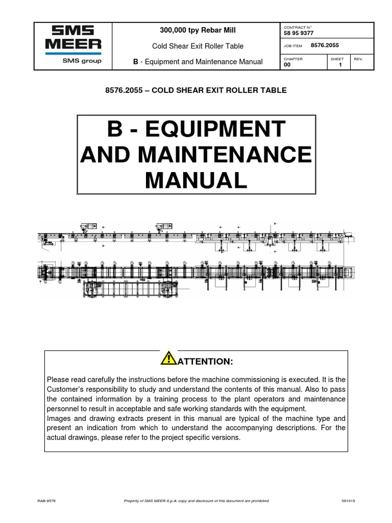 B - Equipment and Maintenance Manual: 8576.2055 - Cold Shear Exit ...