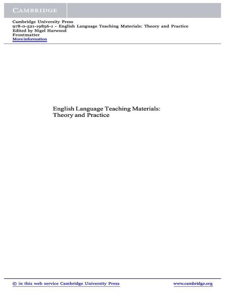 English Language Teaching Materials