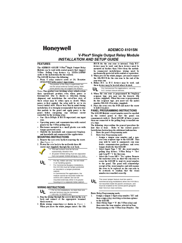 4101SN Installation Instructions PDF | PDF | Relay | Electrical Wiring