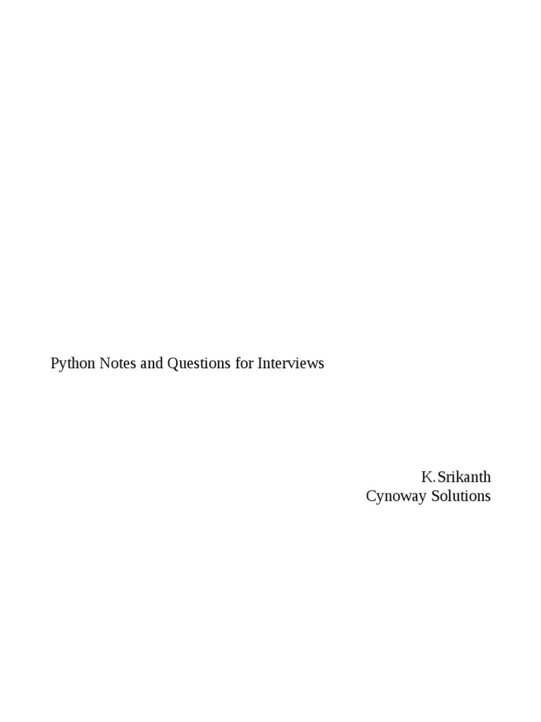 Python Notes and Questions For Interviews | Download Free PDF | Systems ...