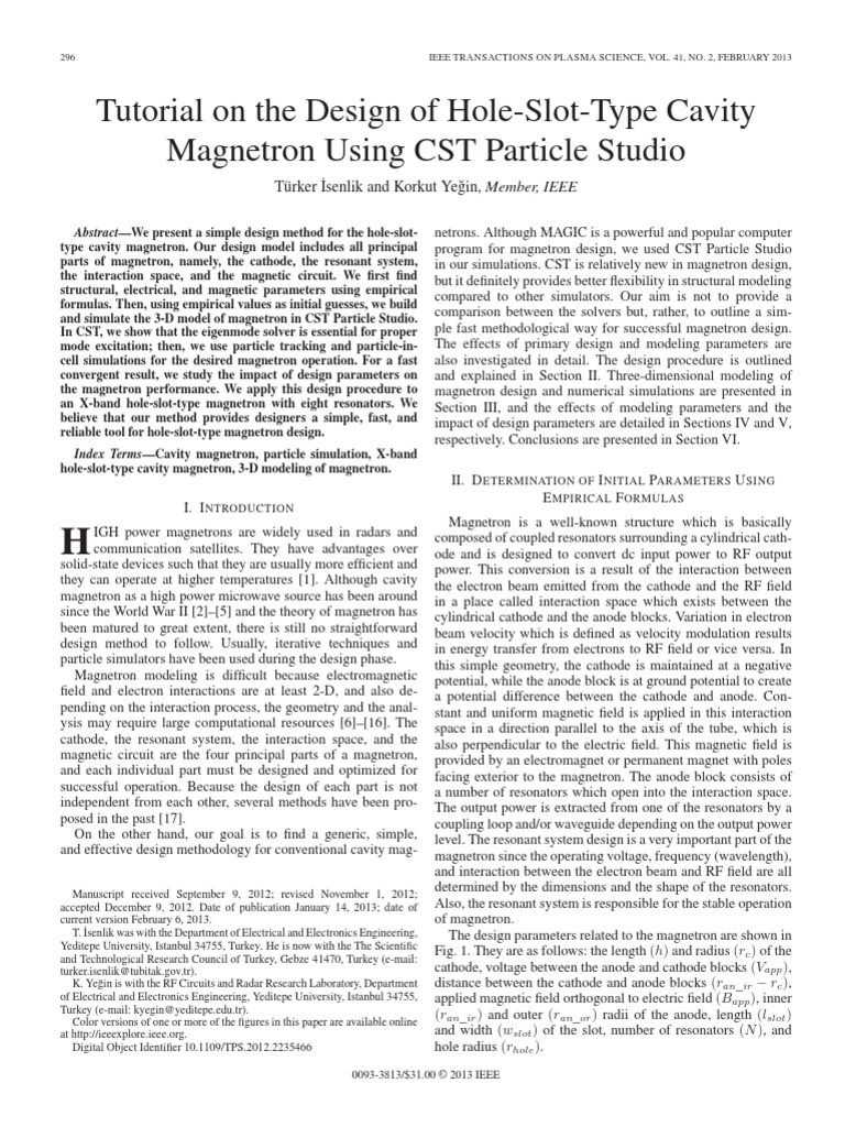 Tutorial On The Design of Hole-Slot-Type Cavity Magnetron Using CST ...