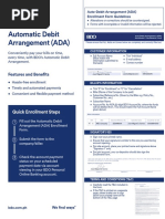 BDO ADA Enrollment Form | PDF | Payments | Debits And Credits