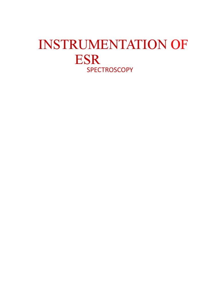 Instrumentation of Esr | PDF
