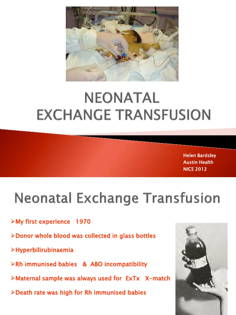 Neonatal Exchange Transfusion Guidelines | PDF | Blood Transfusion ...