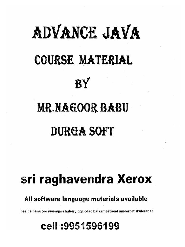 Nagoor Babu Pirnted Advance Java PDF | PDF