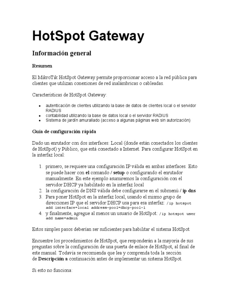 HotSpot Gateway | PDF | Cookie HTTP | Servidor proxy