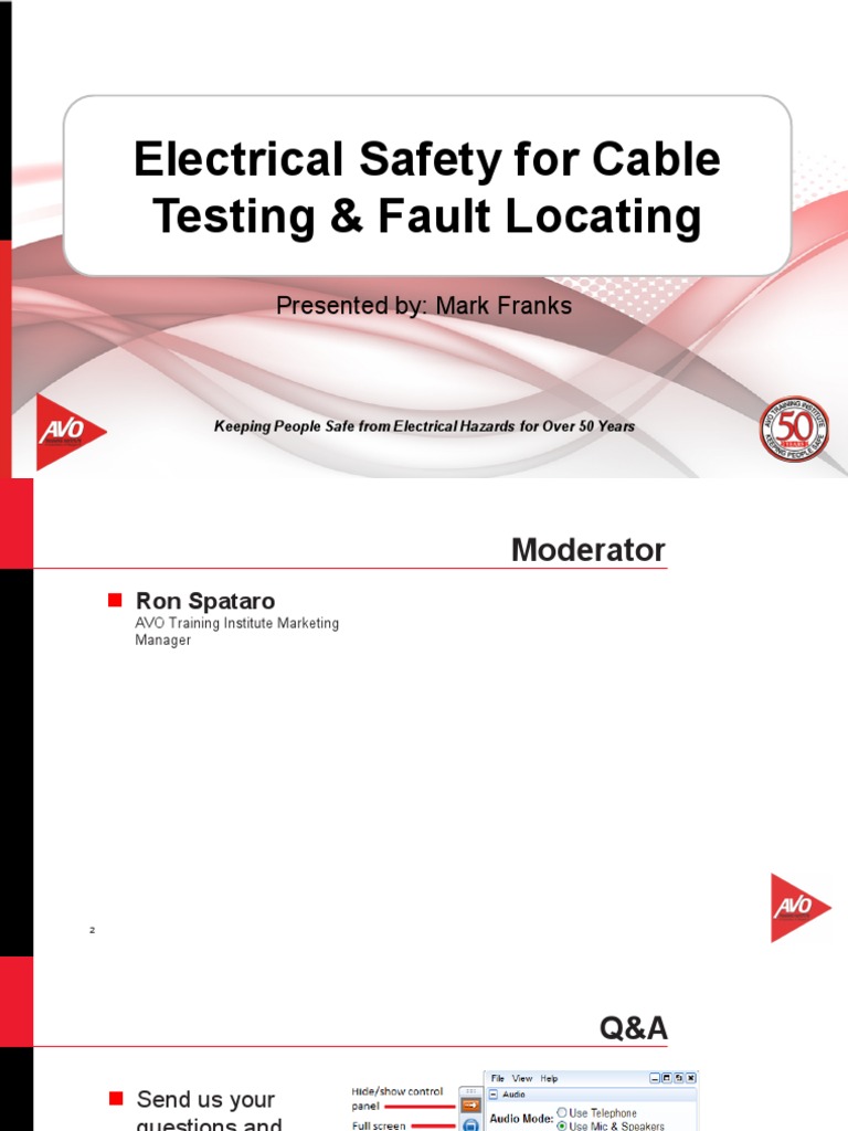 Electrical Safety For Cable Testing & Fault Locating: Presented By ...