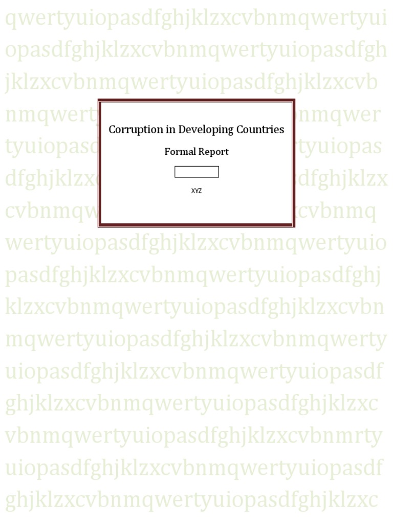 Corruption in Developing Countries Report | PDF | Corruption ...