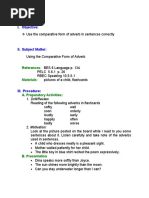 COT-ENGLISH 6 Q4 W4 - Adverbs of Place and Time | PDF | Learning | Cognition