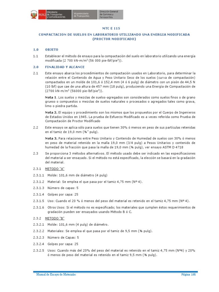 Compactación de Suelos: Proctor Modificado | PDF | Naturaleza