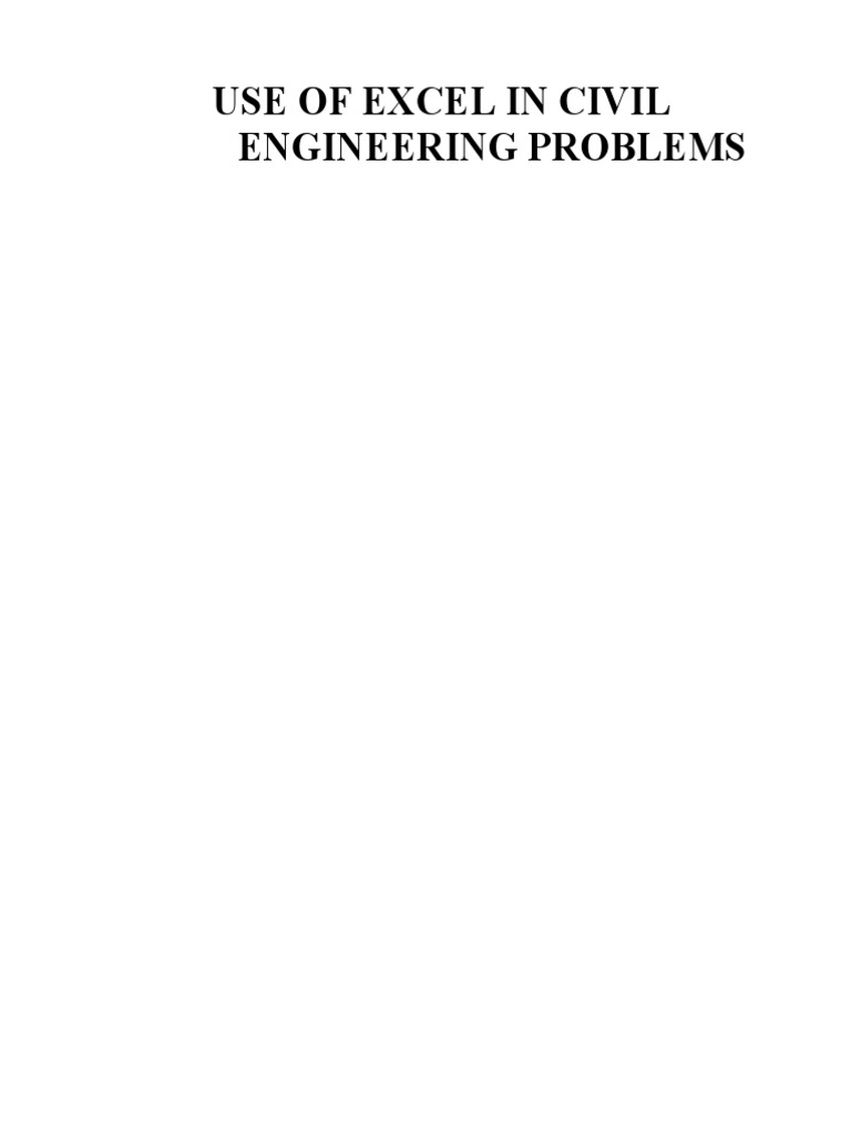 Use of Excel in Civil Engineering Problems | PDF | Spreadsheet | Worksheet