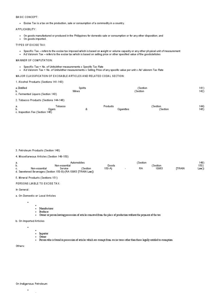 Basic Concept | PDF | Excise | Taxation