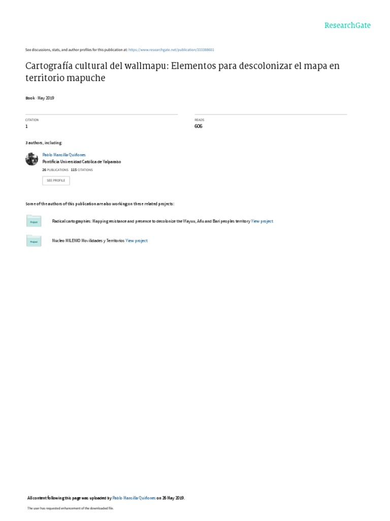 Cartografía Cultural Del Wallmapu: Elementos para Descolonizar El Mapa ...