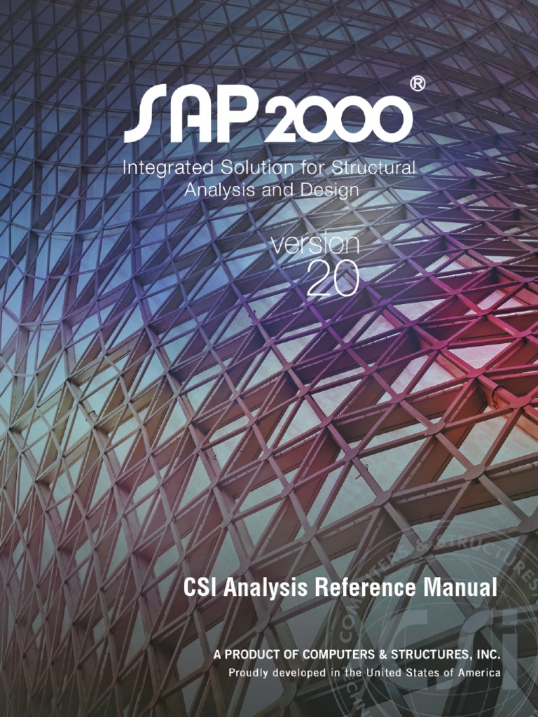 SAP2000. Manual de Referencia de Análisis CSI. INGLÉS | PDF | Cartesian ...