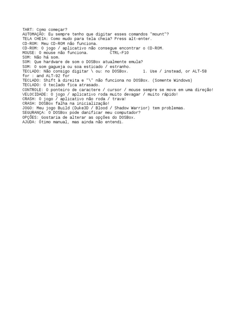 Manual Dosbox em Portugues | PDF
