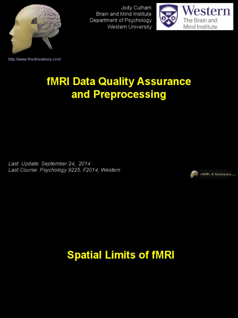 fMRI Data Quality Assurance and Preprocessing | PDF | Functional ...