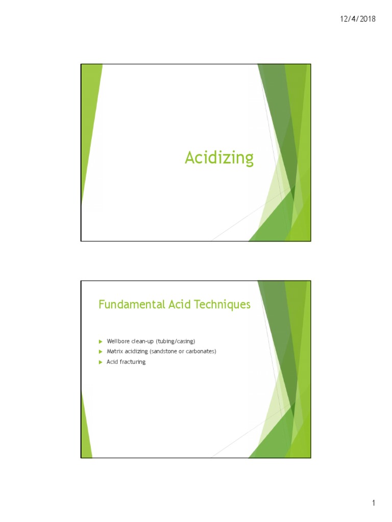 Acidizing: Fundamental Acid Techniques | PDF | Hydraulic Fracturing ...