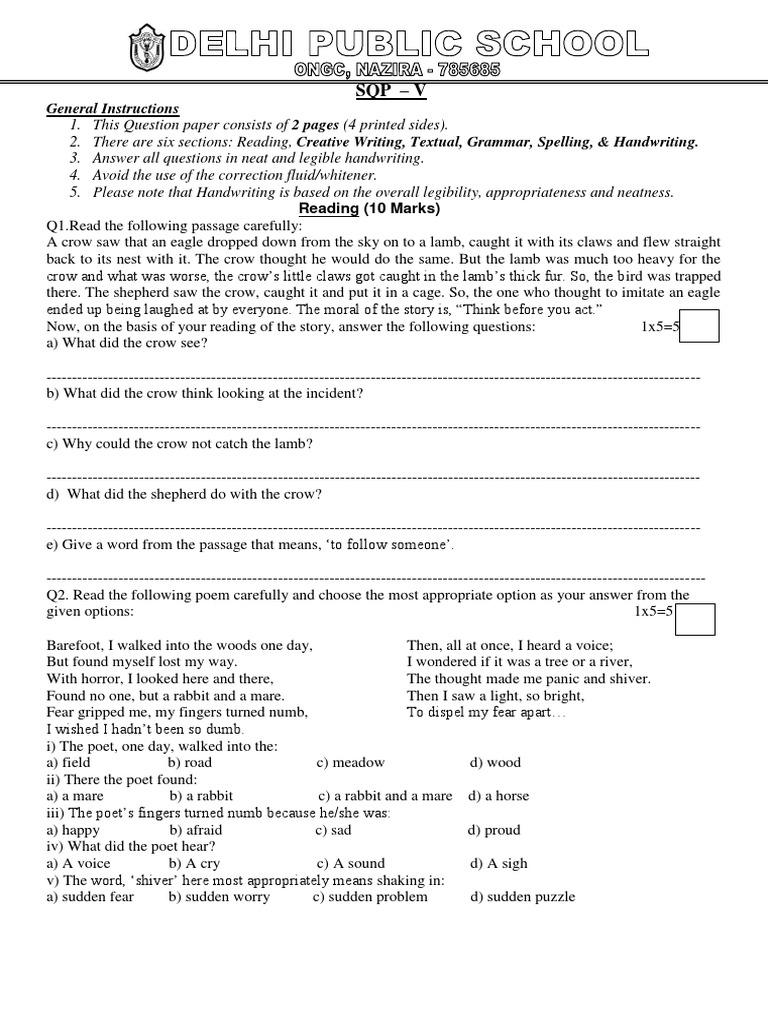 Sample Question Paper Annual V | PDF | Teaching Mathematics