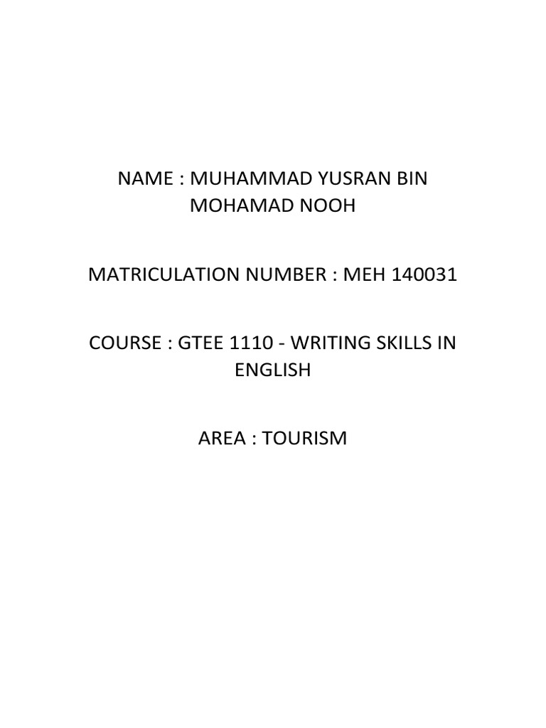 Name: Muhammad Yusran Bin Mohamad Nooh | PDF