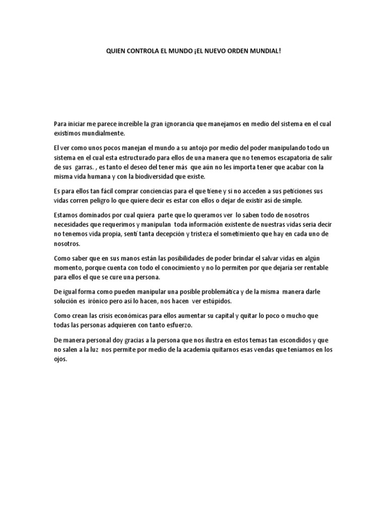 Quien Controla El Mundo | PDF