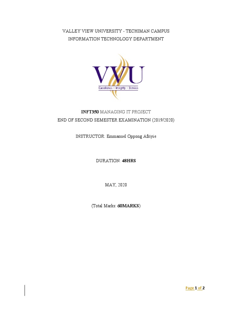 Valley View University - Techiman Campus Information Technology ...