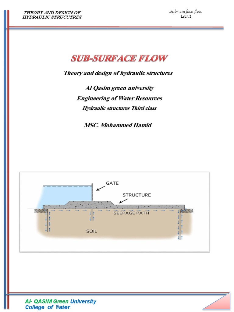 Lectures 1 Sub Surface Flow | PDF | Soil Mechanics | Soil