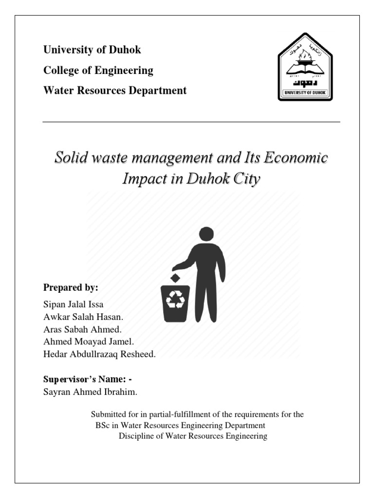 Solid Waste Management and Its Economic Impact in Duhok City | PDF ...