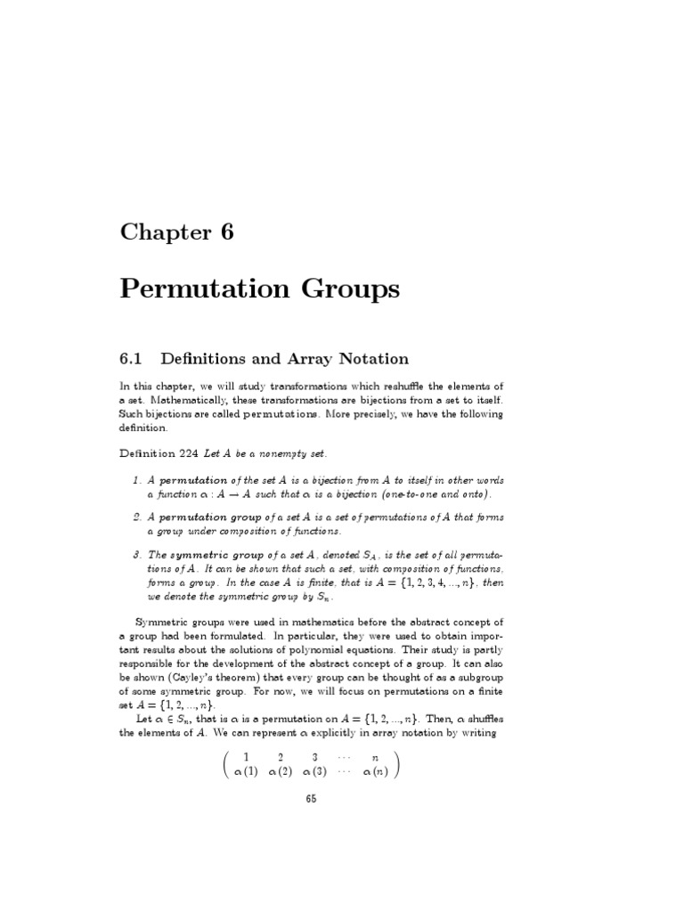 Permutations PDF | PDF | Group (Mathematics) | Permutation