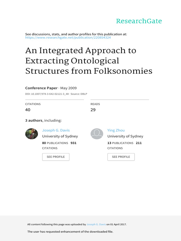 An Integrated Approach To Extracting Ontological S | PDF | Tag ...