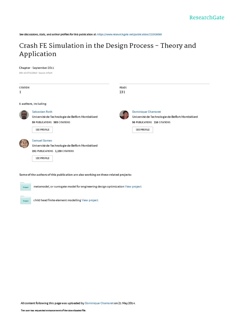 Crash FE Simulation in The Design Process - Theory and Application | PDF | Simulation | Finite ...