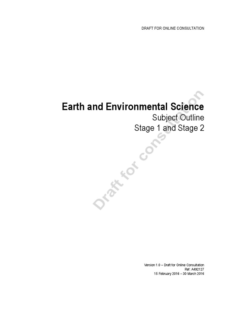 SACE-AC Earth and Environmental Science Subject Outline - Consultation ...