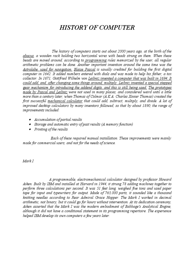 History of Computer | PDF | Computer Hardware | Loom